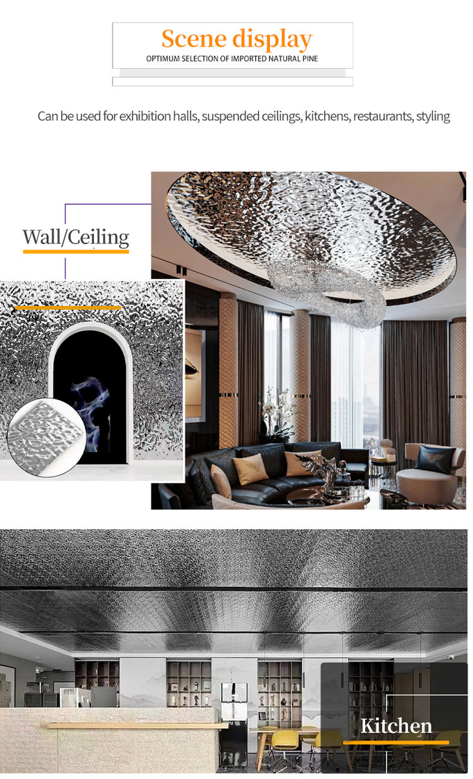 Smooth Bamboo Charcoal Wall Board Water Ripple Panel 1220*2440mm